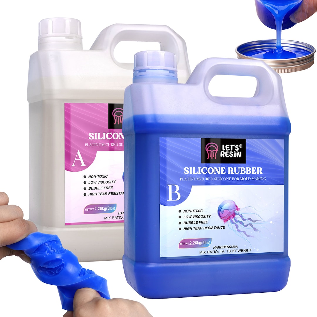 LET'S RESIN Silicone Mold Making Kit 30A, 160oz/10lbs Silicone Rubber, Liquid Silicone Molding ...