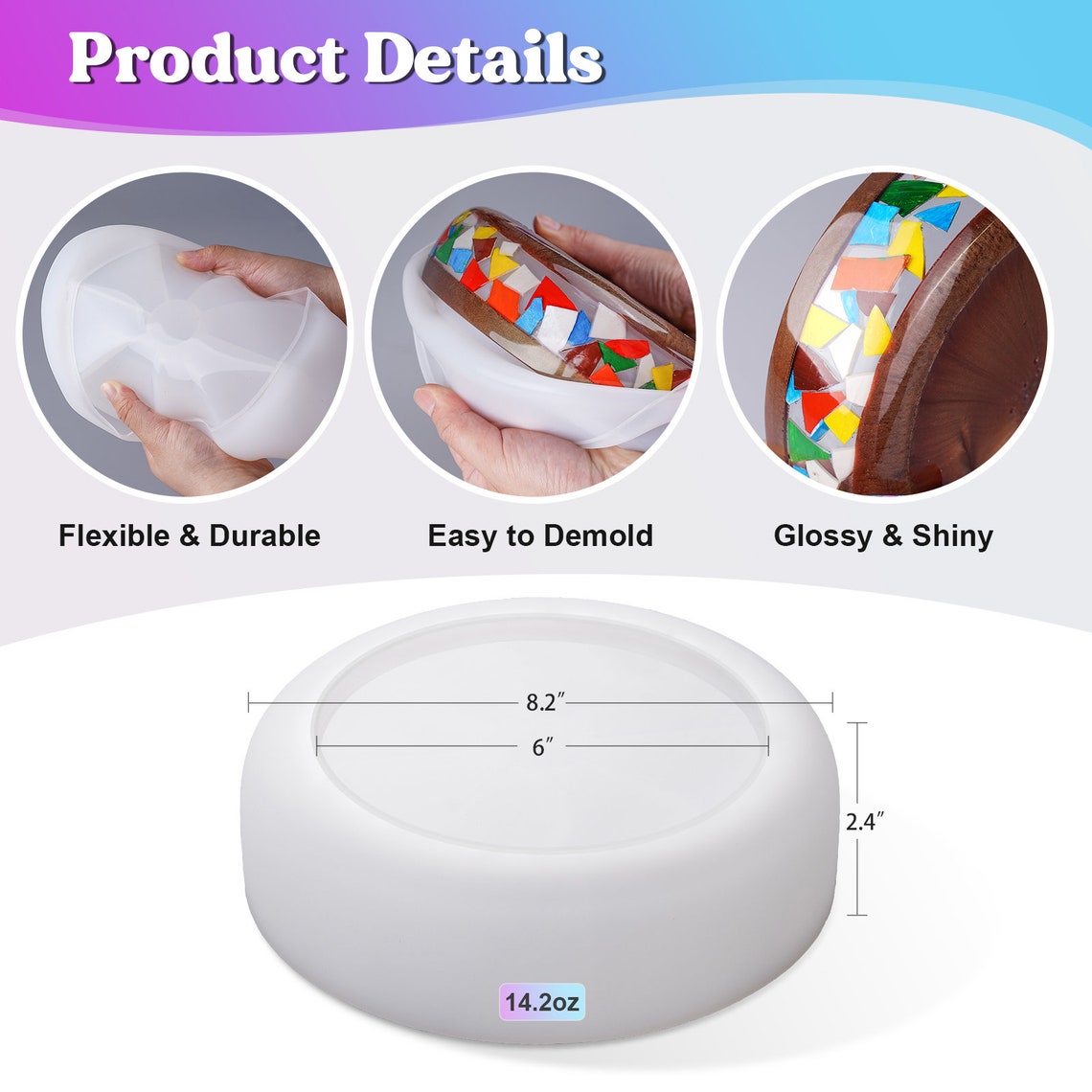 LET'S RESIN Large Resin Molds for Storage Container, 8'' Round Silicone ...