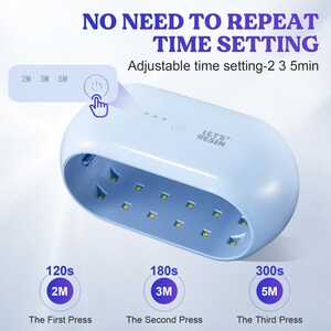 Let's Resin UV Light Advanced, Two-sided Longer Time Setting (2m,3m,5m ...