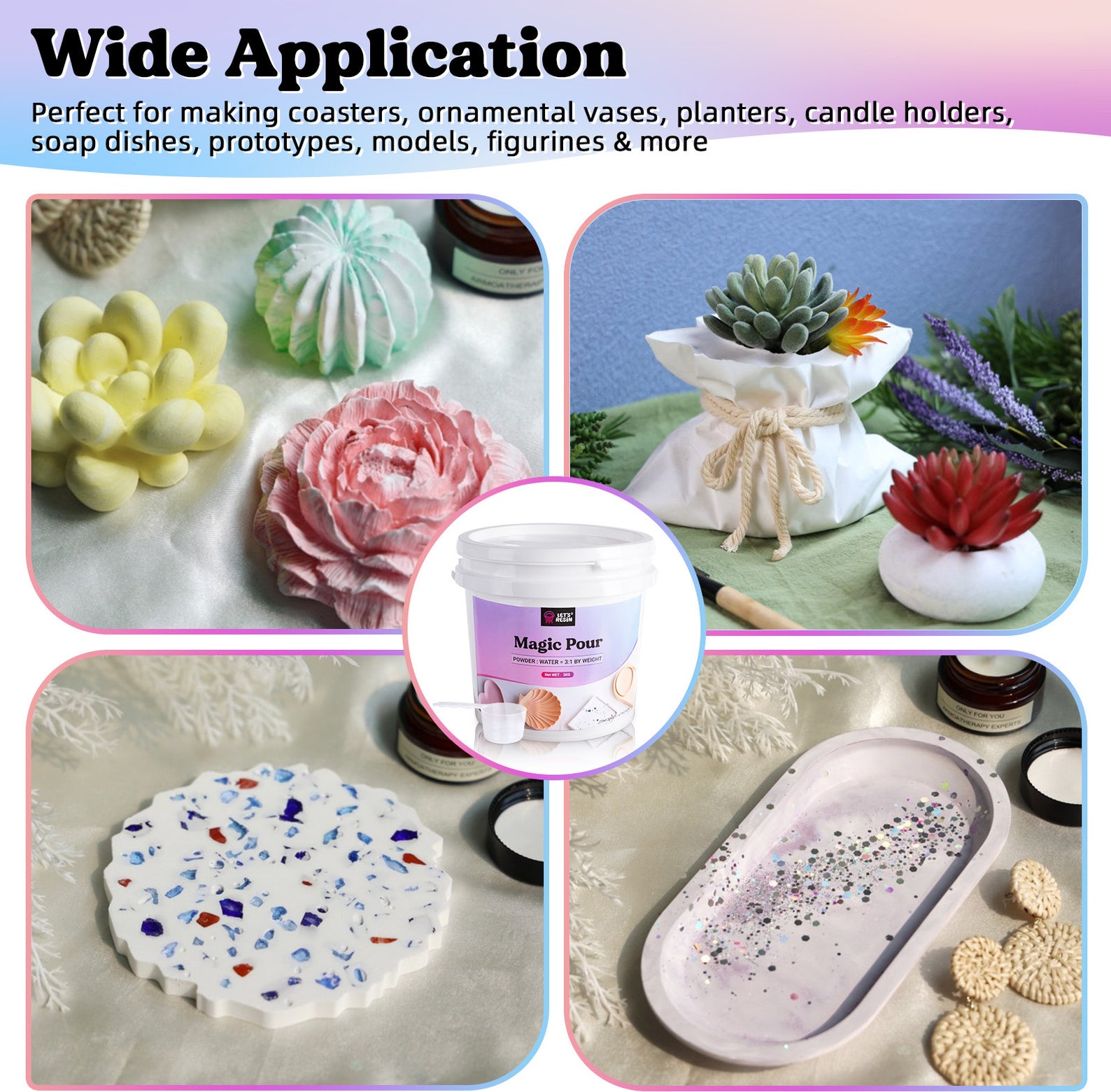 LET'S RESIN Resin Casting Powders 3000 G ,casting Resin Kit,20~30 ...