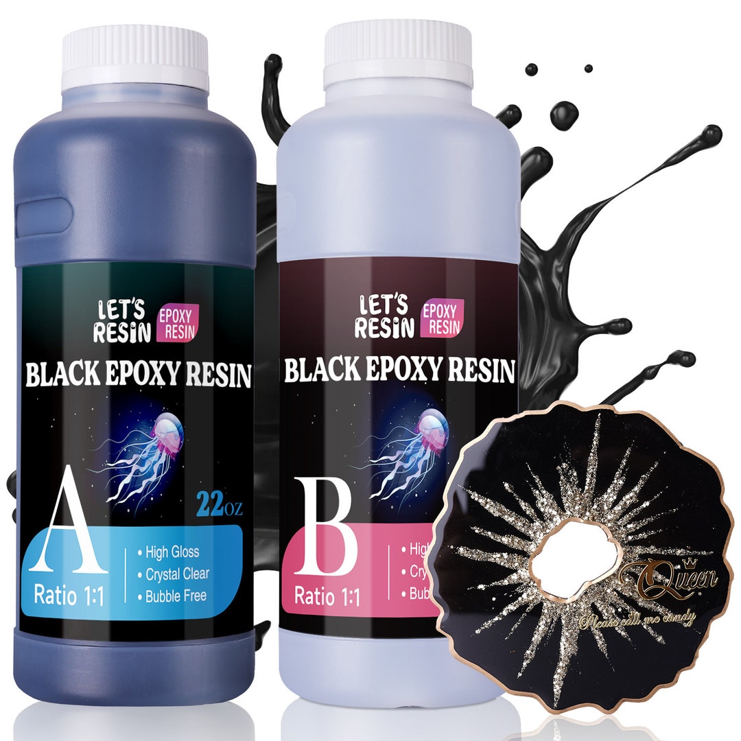 LET'S RESIN Epoxy Resin Black Resin Epoxy,44oz Bubble Free, High-gloss ...