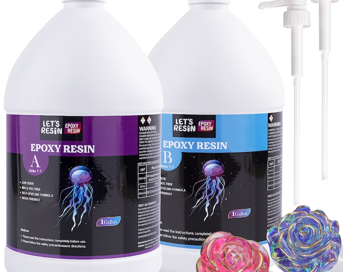 LET'S RESIN 2 Gallon Casting Resin With Pumps, Bubble Free & High-gloss ...