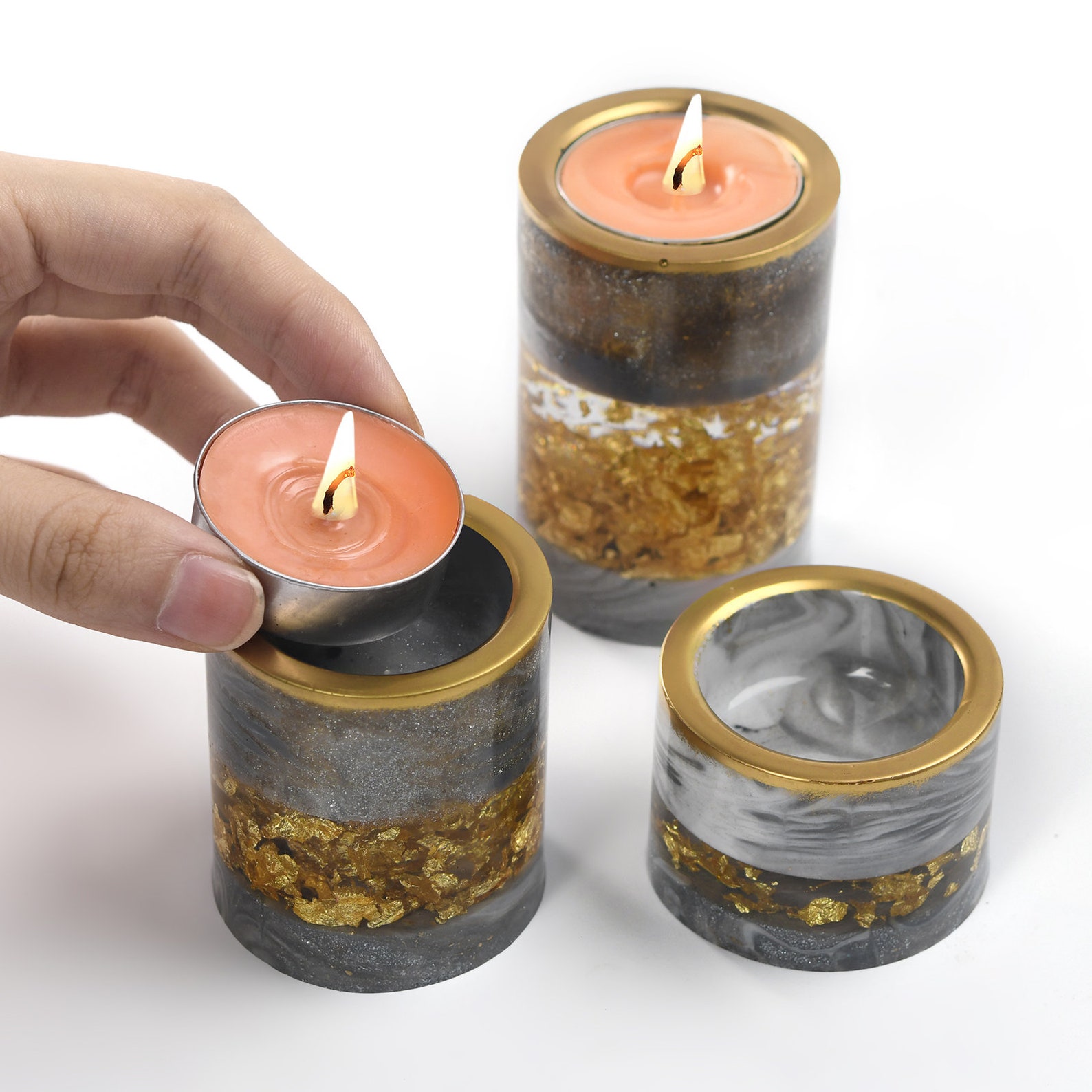 Lets Resin Candle Holder Molds 3 Size Cylinder Resin Etsy