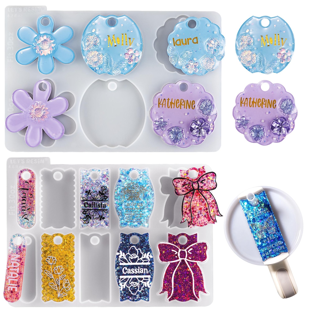 LET'S RESIN Name Plates Resin Molds, 2pcs Silicone Name Tag Resin Molds ...