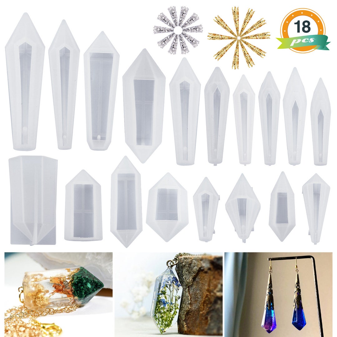 LET'S RESIN Resin Pendulum Molds 18pcs Quartz Crystal Molds for Resin ...