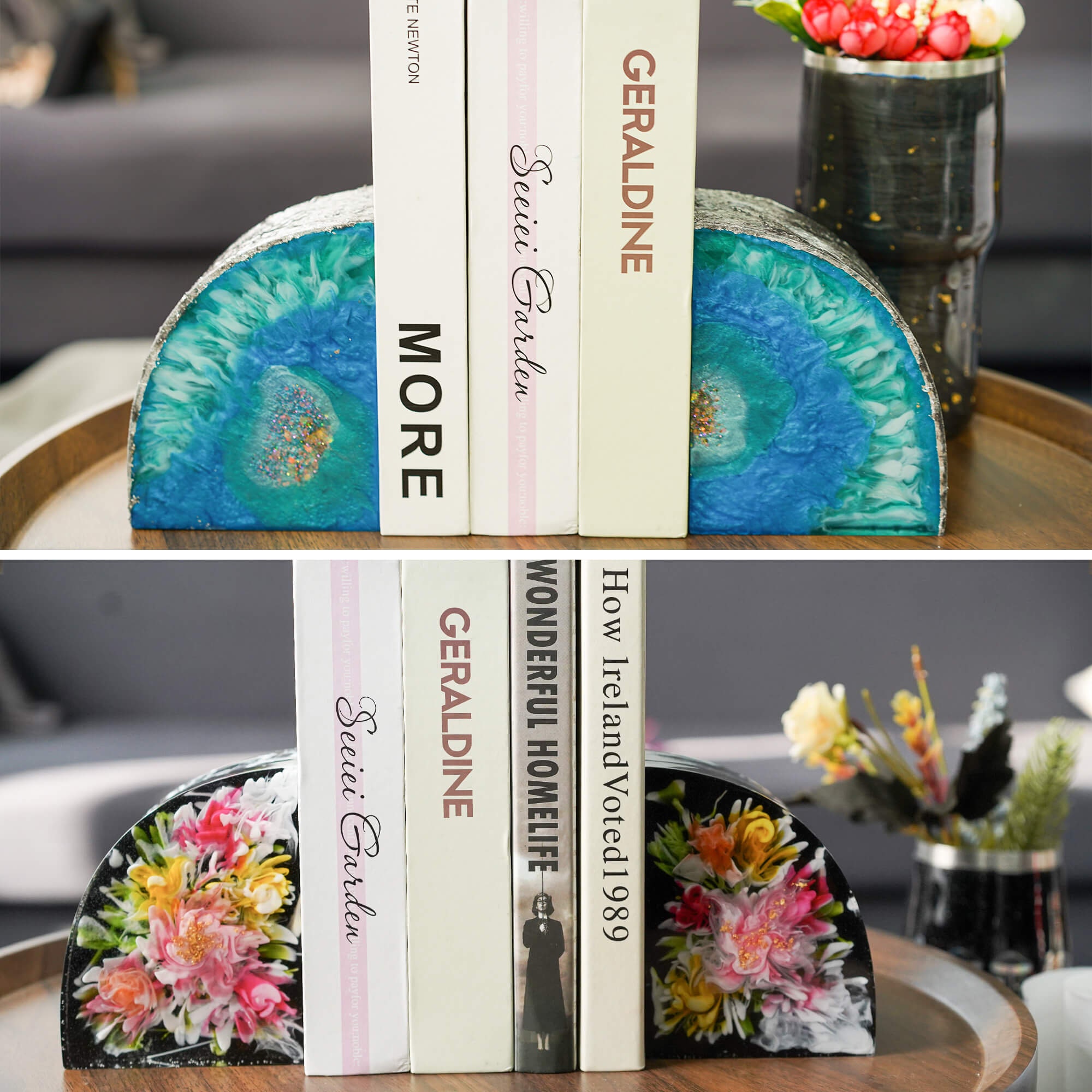 LET'S RESIN Bookends Resin Molds1 Pair Geode Book - Etsy