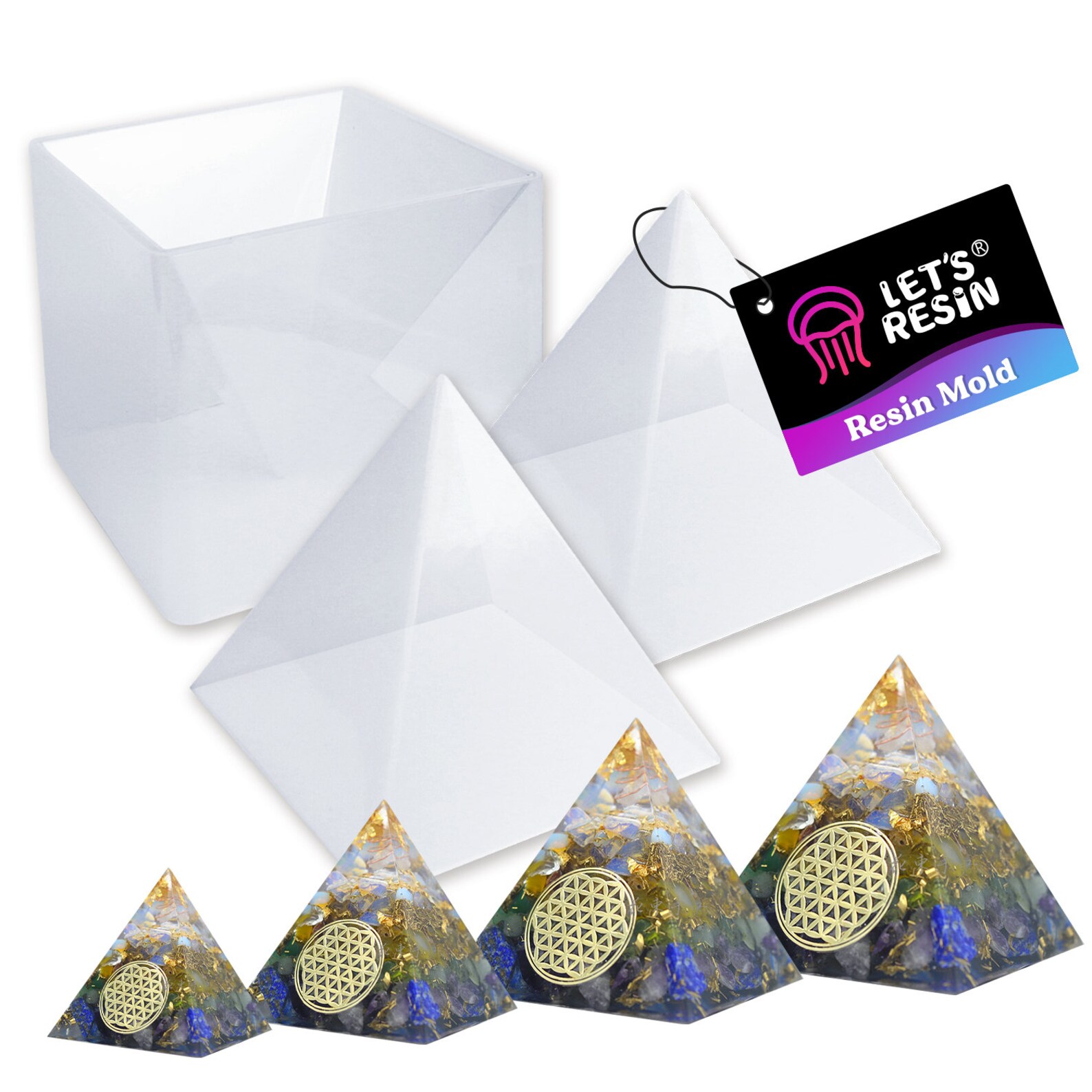 LET'S RESIN Pyramid Molds for Resin,large Silicone Pyramid Molds for ...