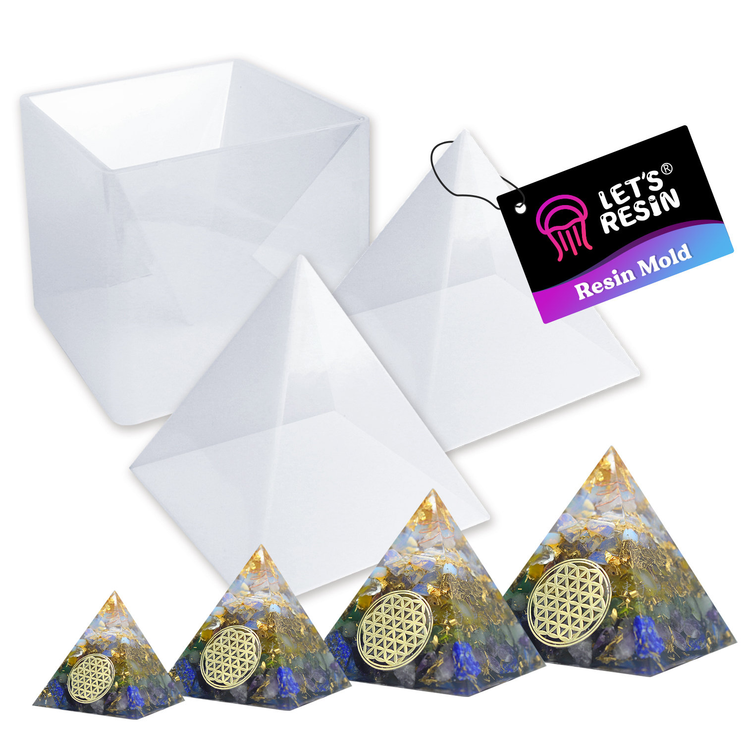 LET'S RESIN Pyramid Molds for Resin,large Silicone Pyramid Molds for ...