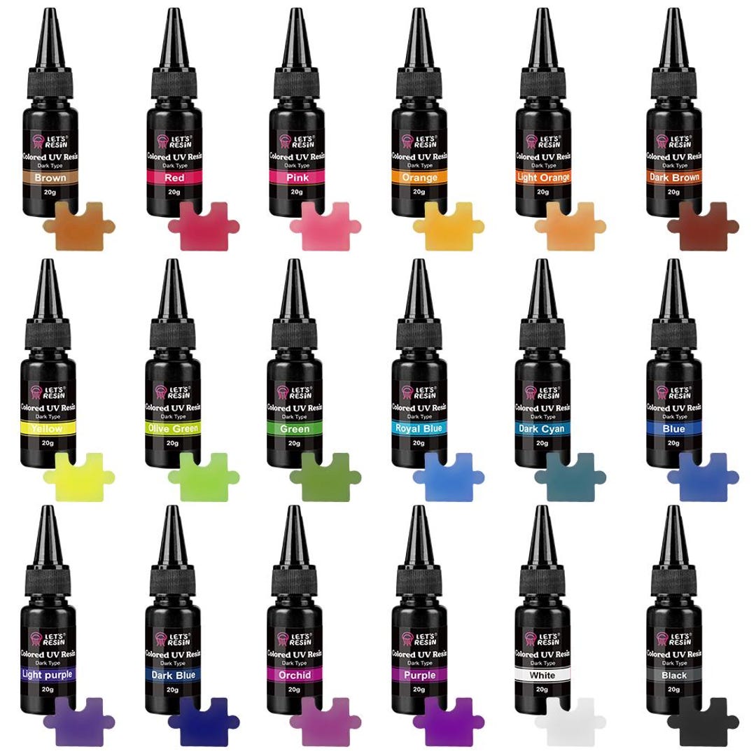 LET'S Resin UV Resin,18 Dark Colored Uv Resin,low Shrinkage UV Color ...