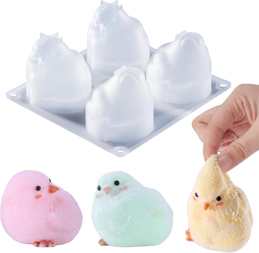 LET'S RESIN 4 Pcs Chicks Silicone Molds for Taba Squishy, Cute Animal ...