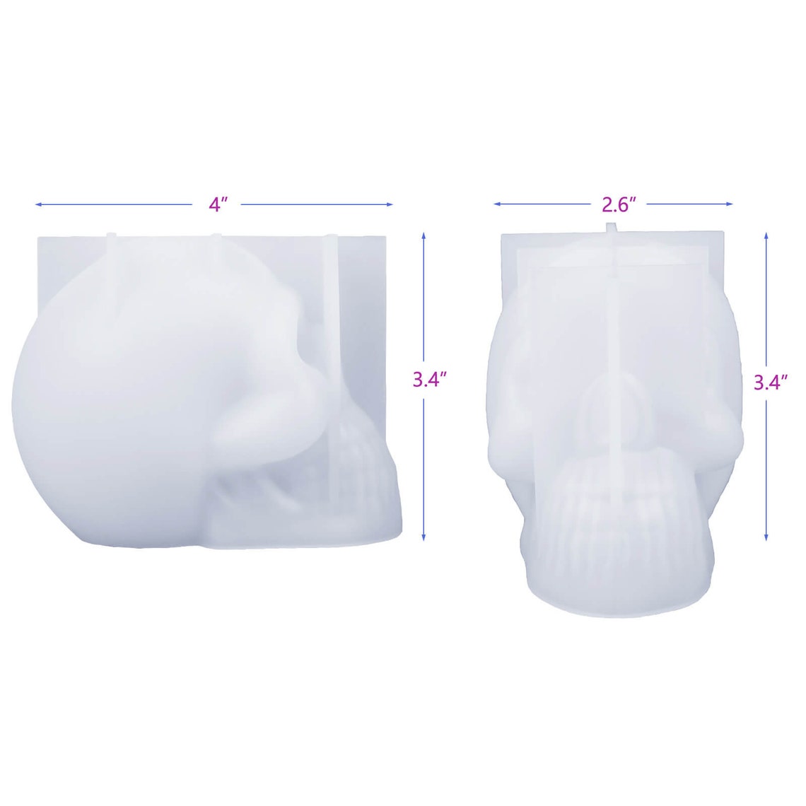 LET'S RESIN Silicone Skull Molds, 3D Large Skull Shape Molds for Epoxy ...