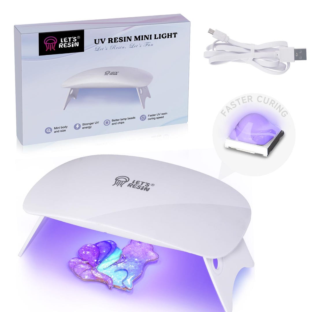 Let's Resin Mini UV Light for Resin, 2.5 Times Higher UV Energy Value ...