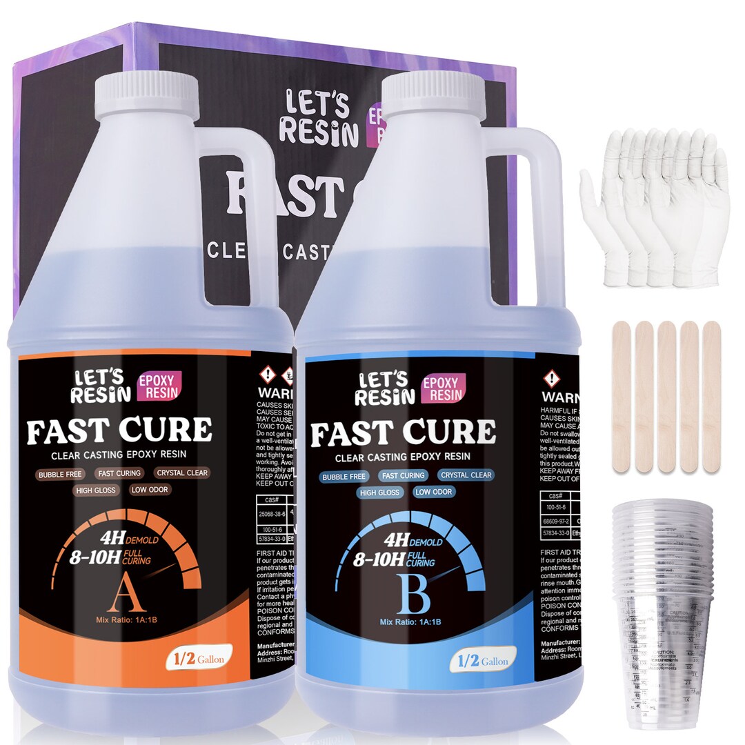 LET'S RESIN Fast Cure Resin Epoxy for Jewelry,1 Gallon Quick Dry Resin ...