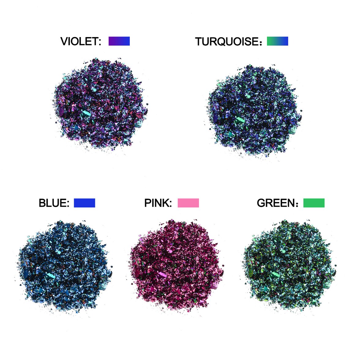 LET'S RESIN Chameleon Flakes, 5 Color Intense Colorshift Pigments ...
