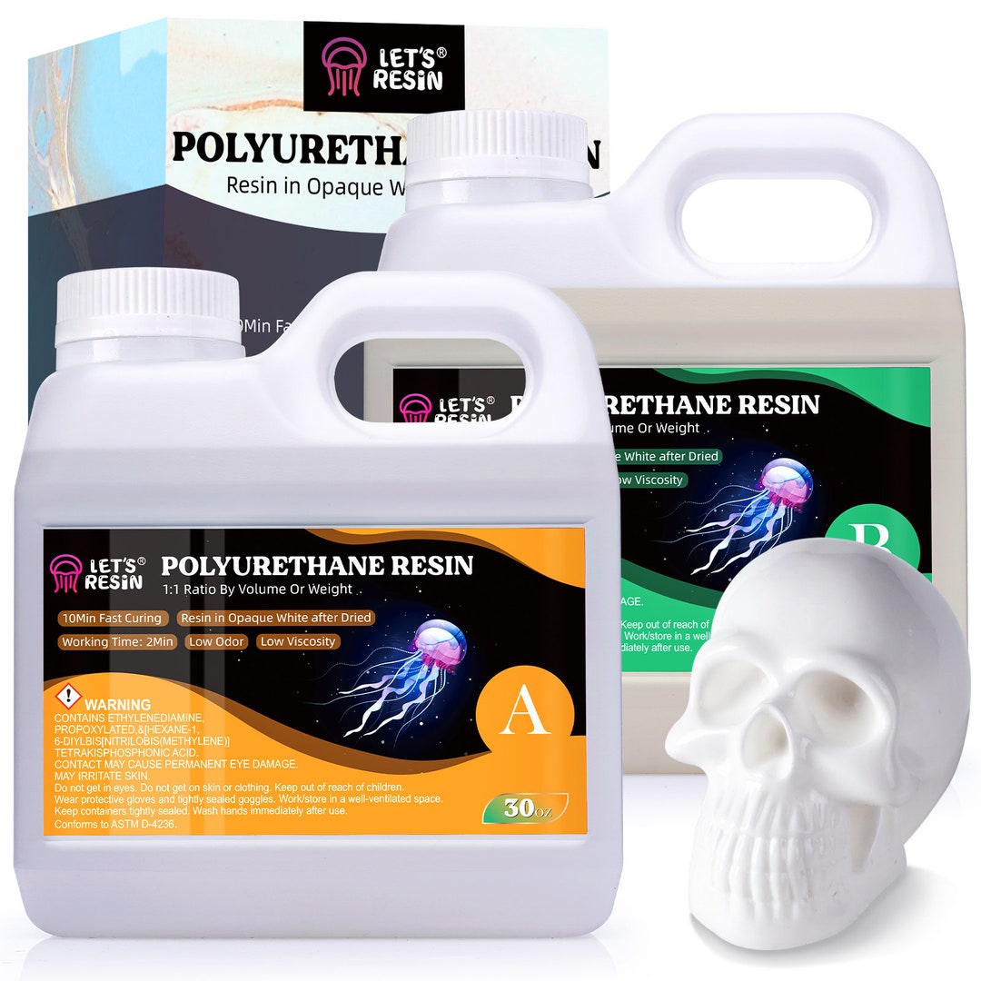 Let's Resin 60oz Polyurethane Resin, 2 Part Casting Resin,fast Cure Within 10 Minutes, Pourable ...