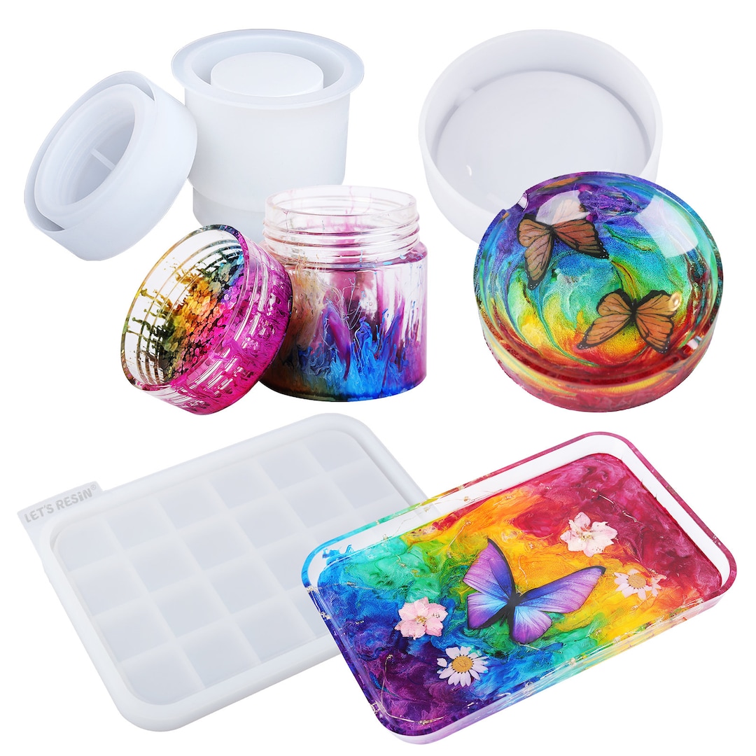 LET'S RESIN Resin Mold Silicone Kit With Resin Rolling Tray Mold ...