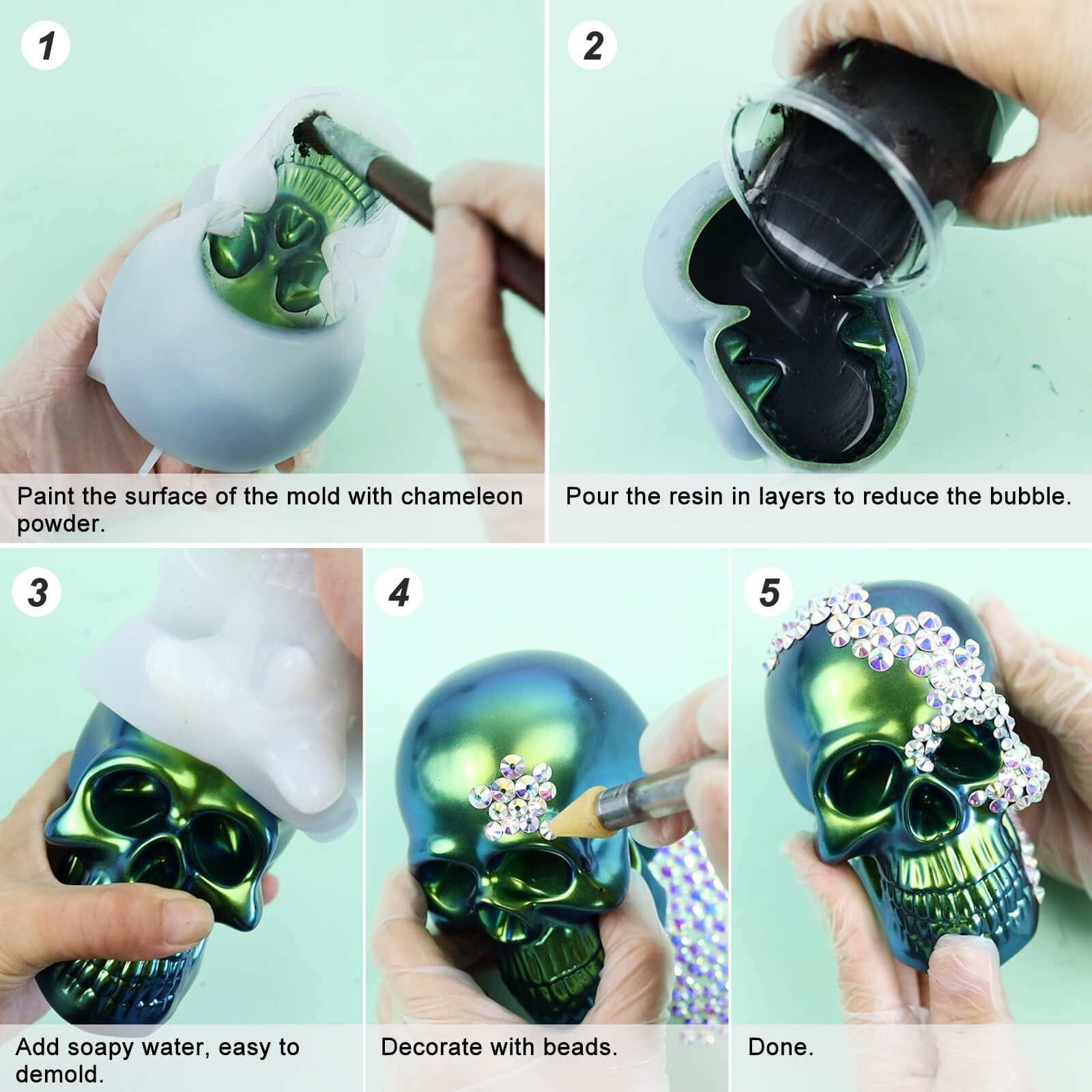 LET'S RESIN Silicone Skull Molds 3D Large Skull Shape - Etsy
