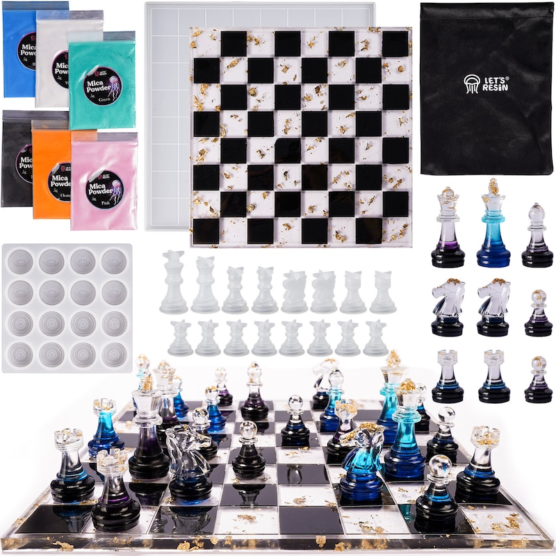 Resin Chess Board With Box - Etsy