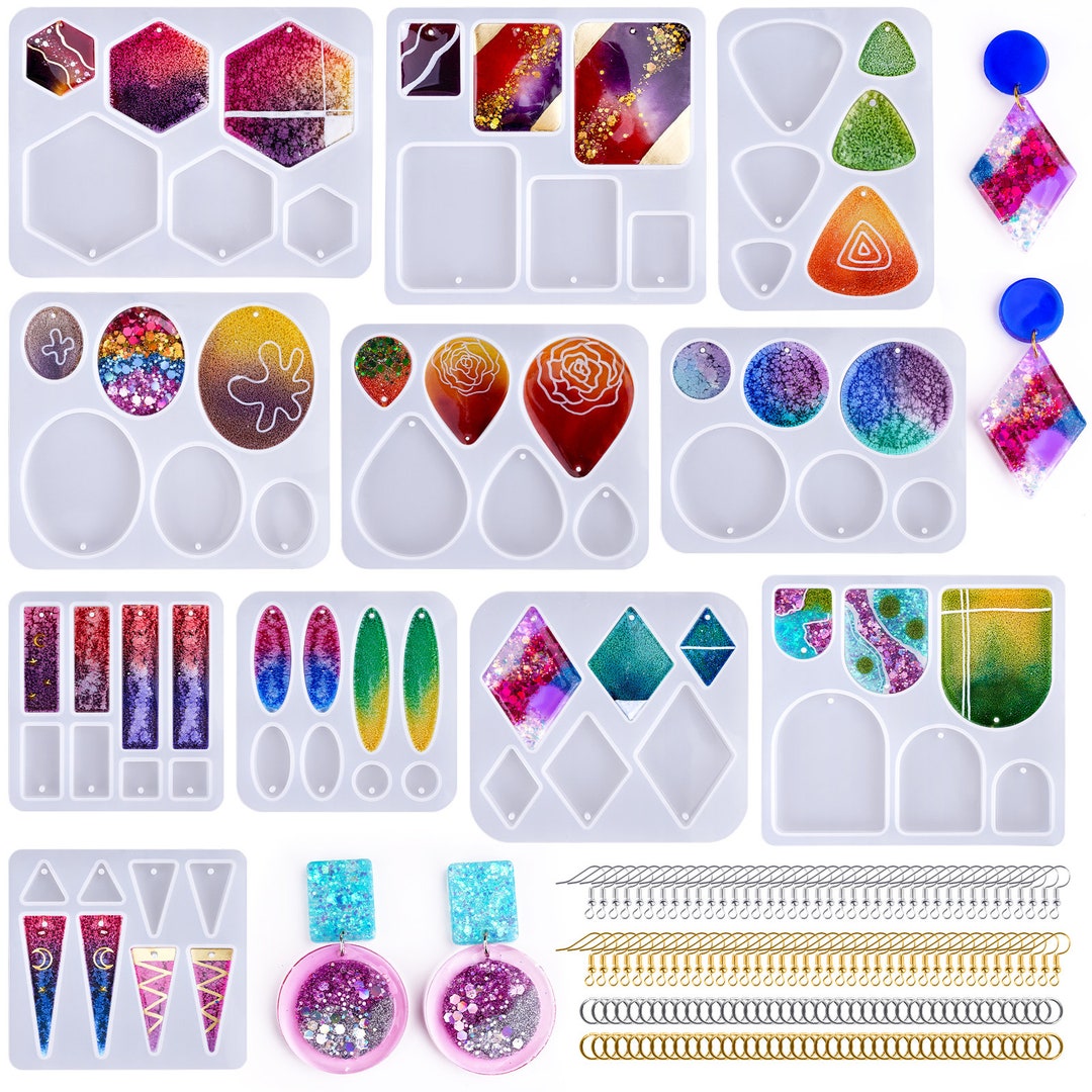 LET'S RESIN Resin Earring Mold, 171 Pcs Resin Jewelry Molds Making Kit ...