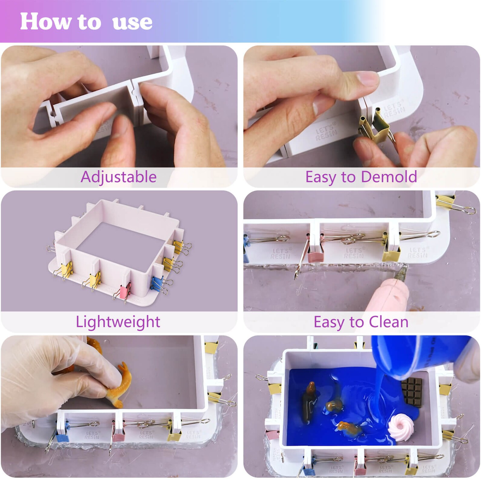 LET'S RESIN Adjustable Mold Housing for Silicone Molds Making, Mold ...