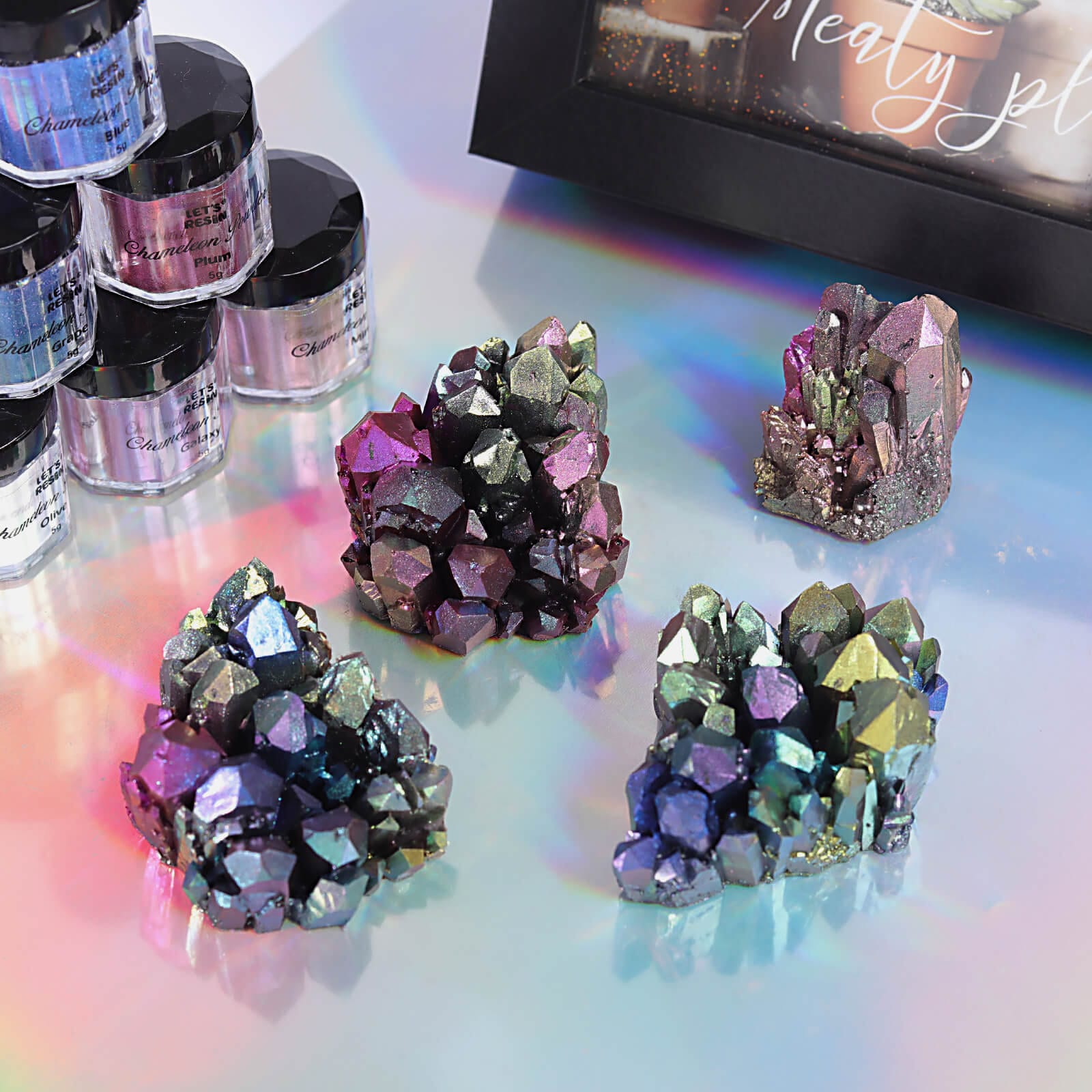 LET'S RESIN Chameleon Powder, 10 Jar Powder for Epoxy Resin/tumbler ...