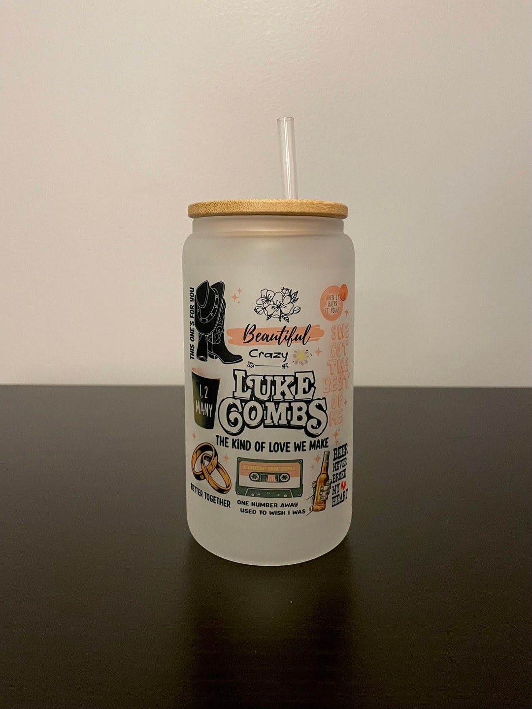 L. Combs Track List-16oz Frosted Beer Can Glass - Etsy