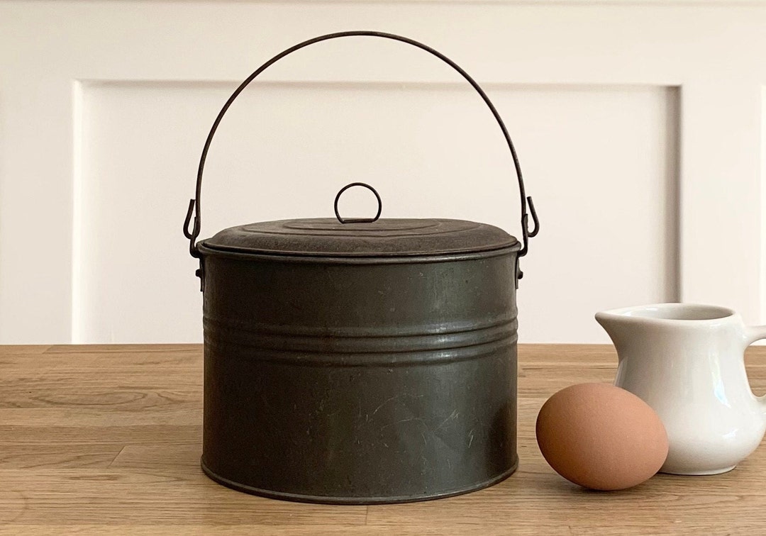 Vintage Metal Berry Bucket Gathering Pail With Lid and - Etsy