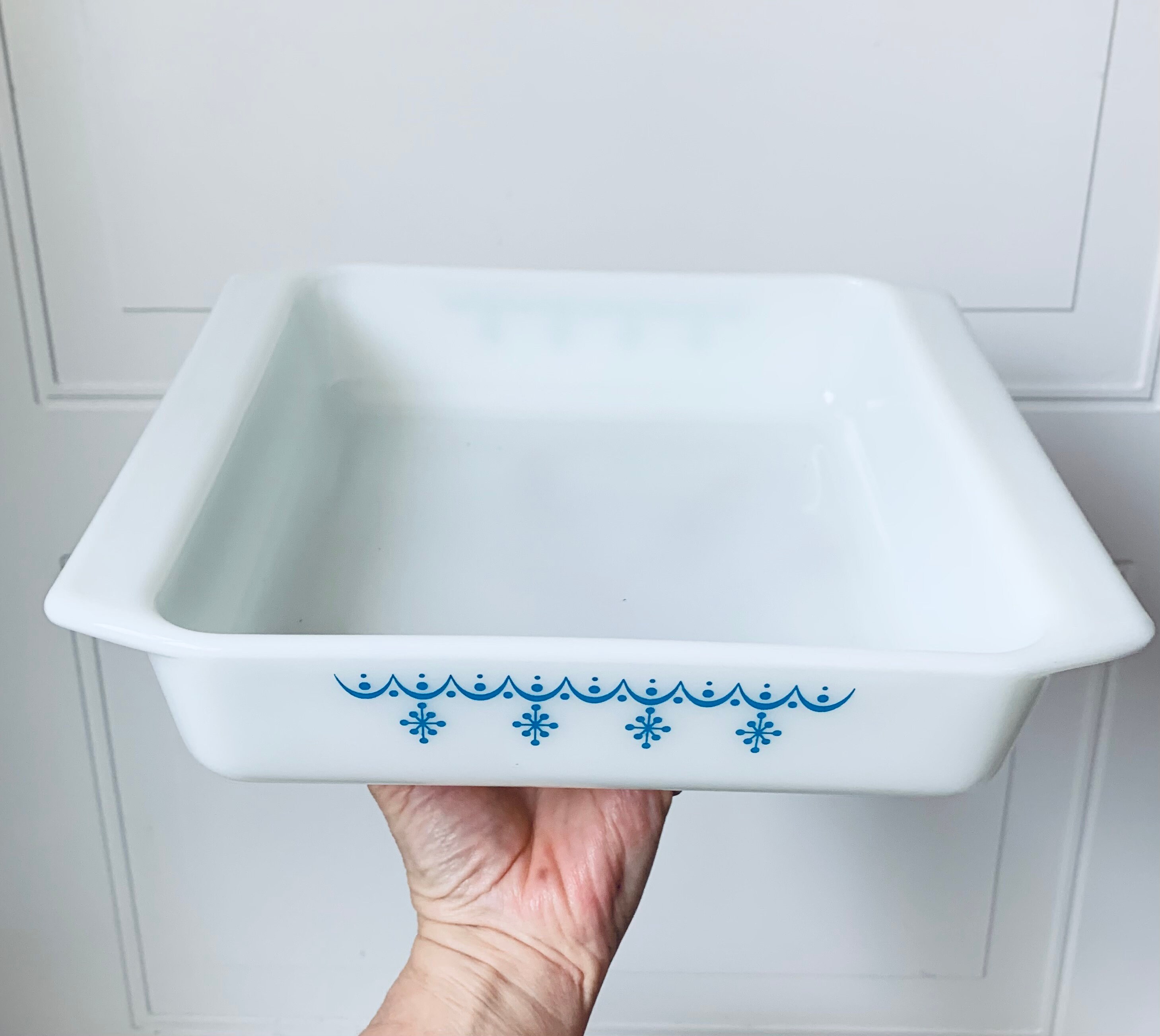 Vintage Blue White Floral Square Glass Pyrex Baking Dish - Etsy