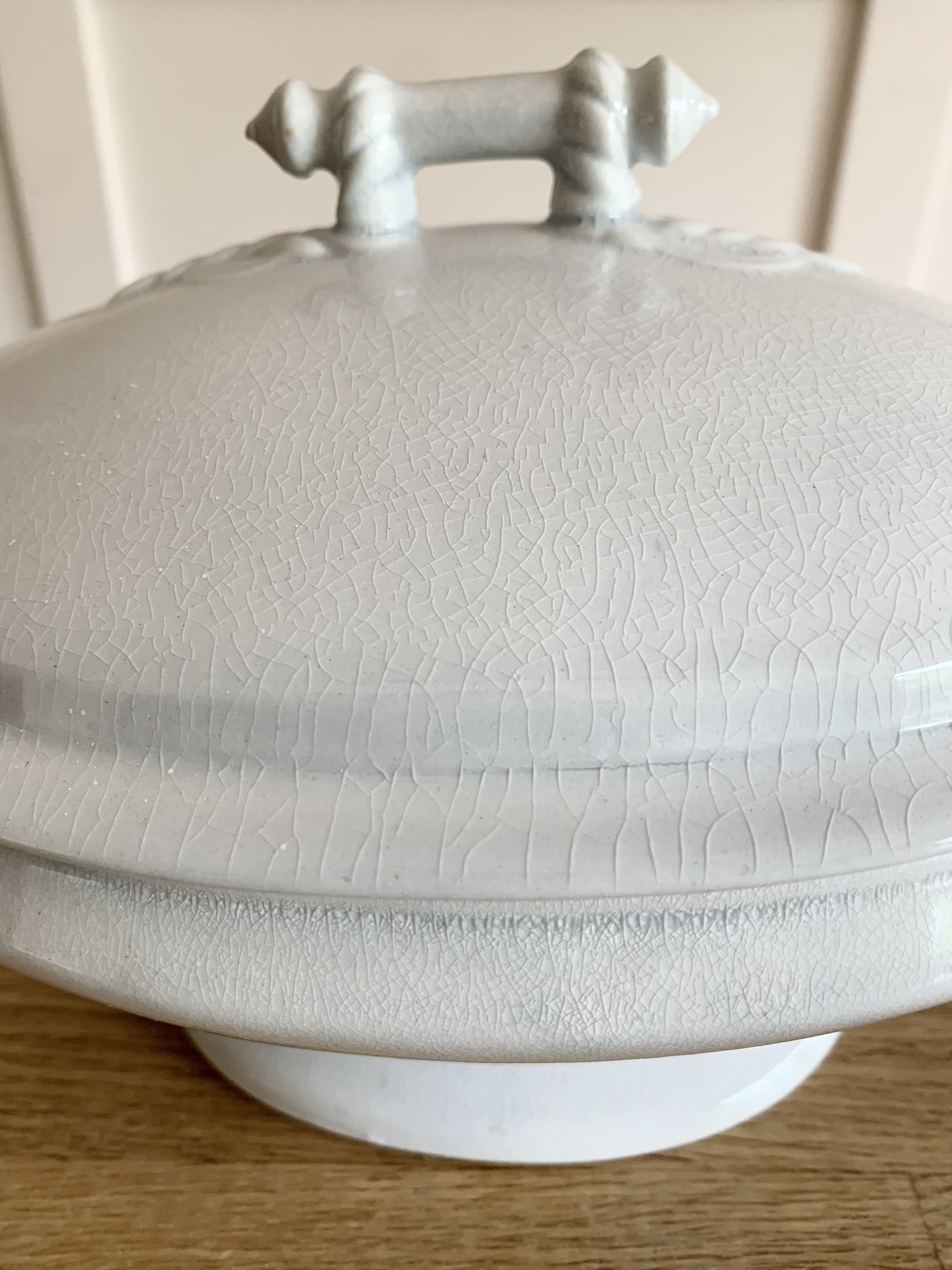 Antique Crazed W. Pottery Works White Ironstone Tureen With Lid,rustic ...