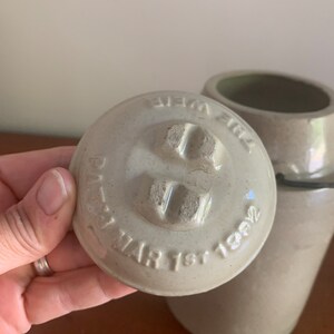 Antique Weir Neutral Stoneware Pottery Canning Storage Jar Crock Lid ...