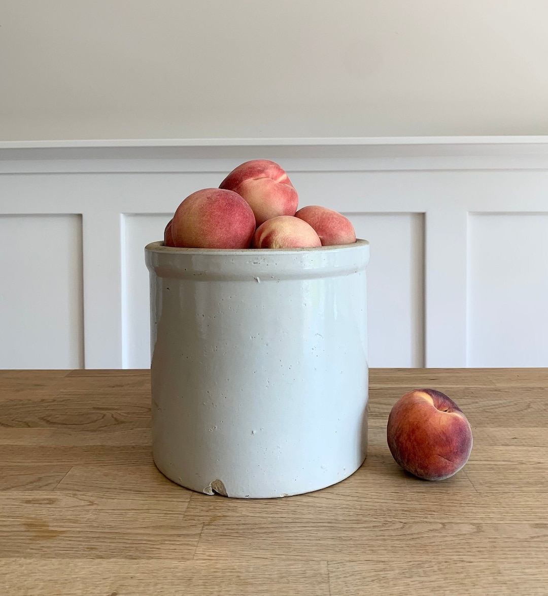 Antique Large Neutral Beige Stoneware Pottery Crock,cottage Farmhouse ...