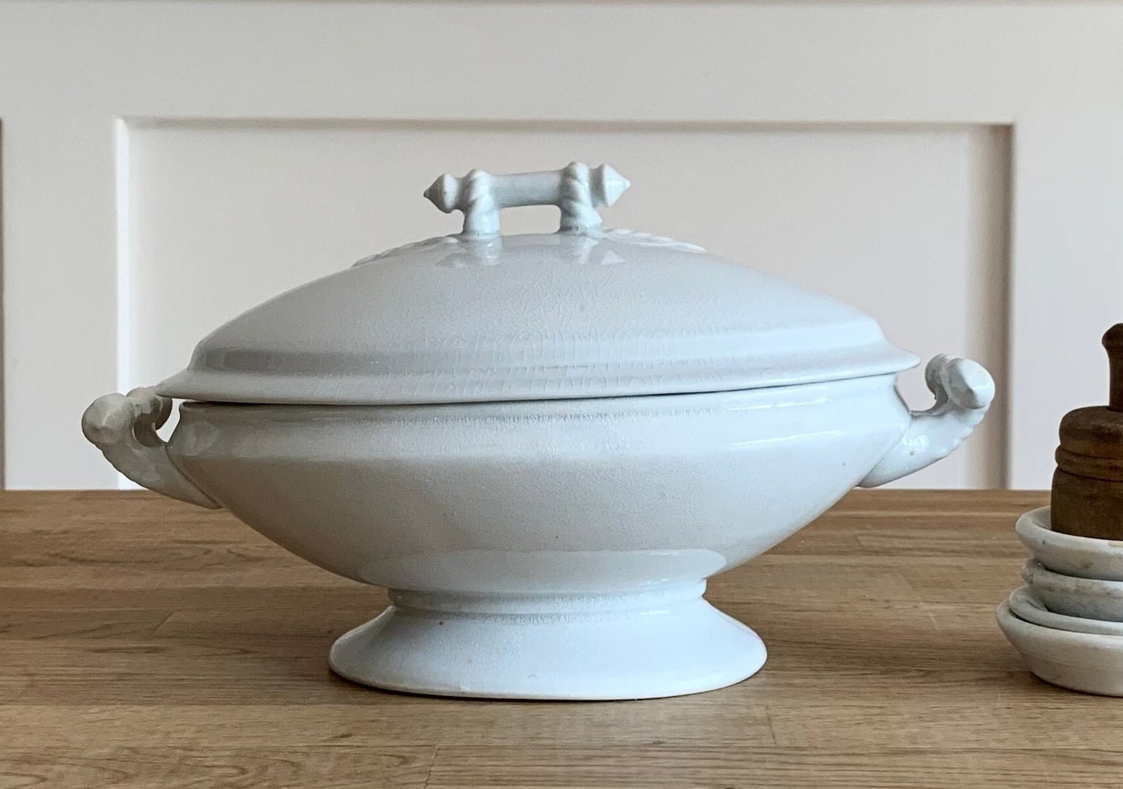 Antique Crazed W. Pottery Works White Ironstone Tureen With Lid,rustic ...
