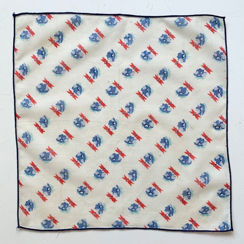 SET of 6 Vintage Square Floral Colorful Hankies Handkerchiefs,shabby ...