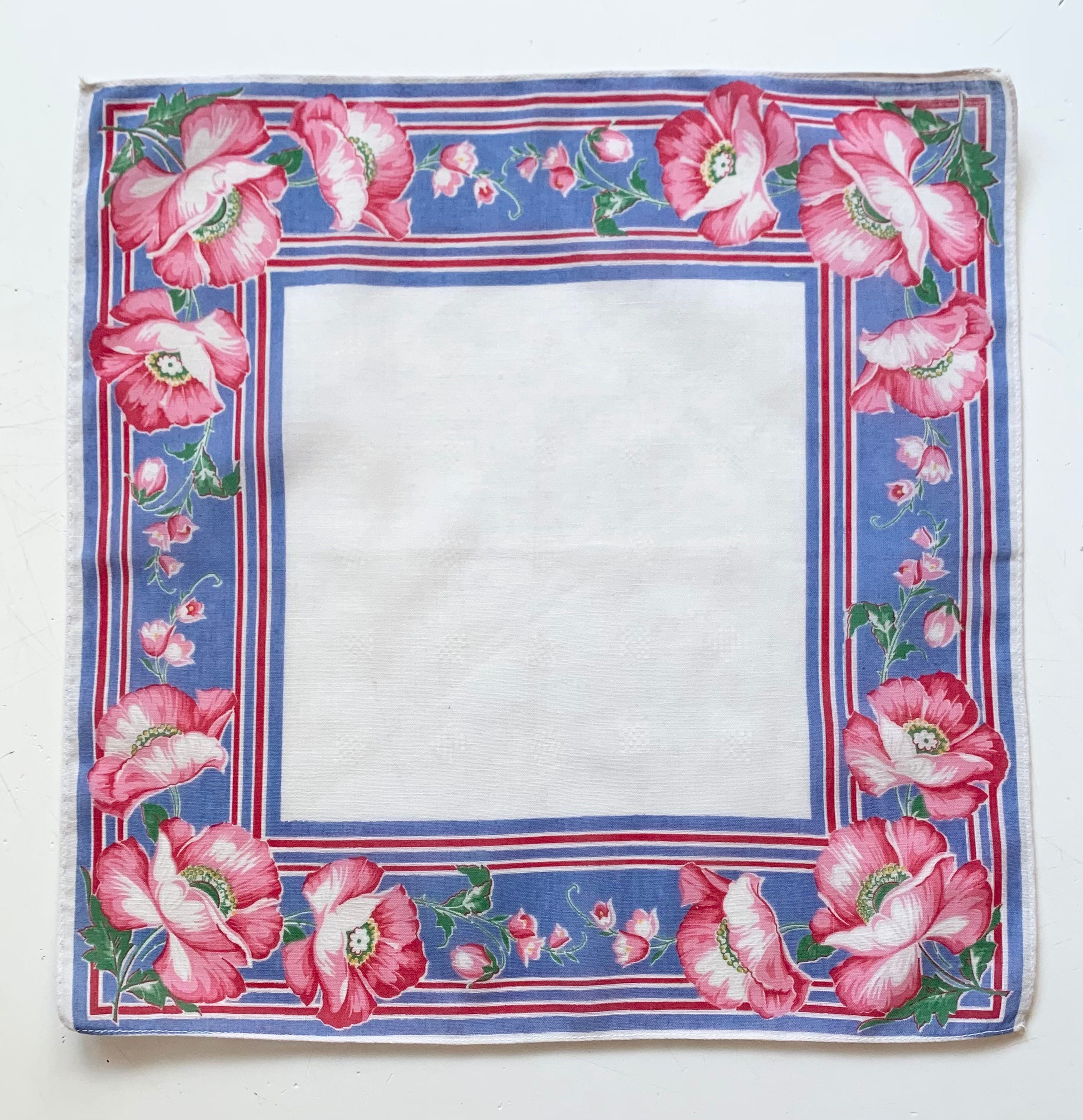 SET of 6 Vintage Square Floral Colorful Hankies Handkerchiefs,shabby ...