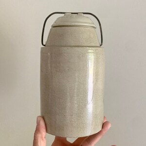 Antique Weir Neutral Stoneware Pottery Canning Storage Jar Crock Lid ...