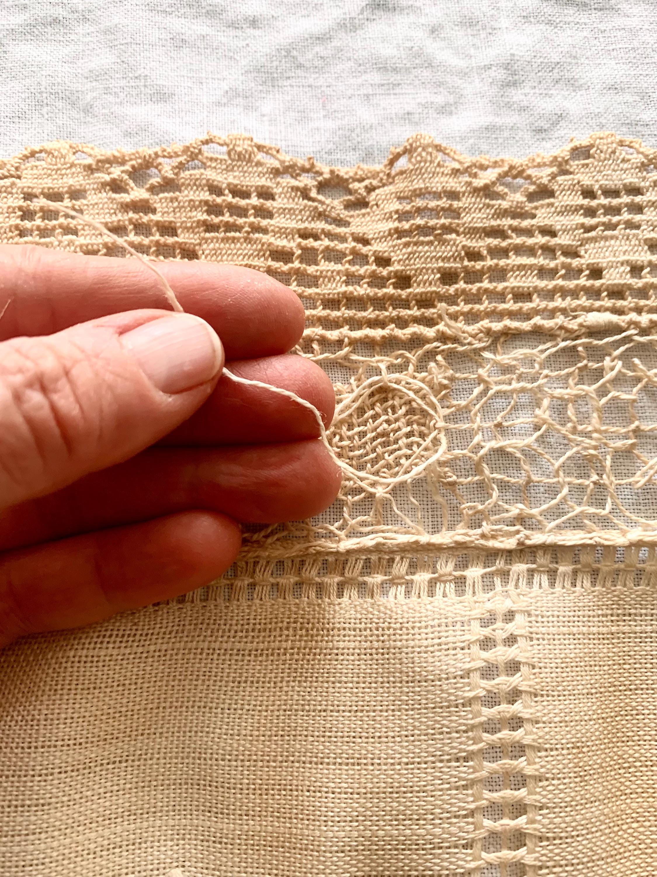 Antique Long Victorian Neutral Beige Woven Floral Dresser Scarf Table ...