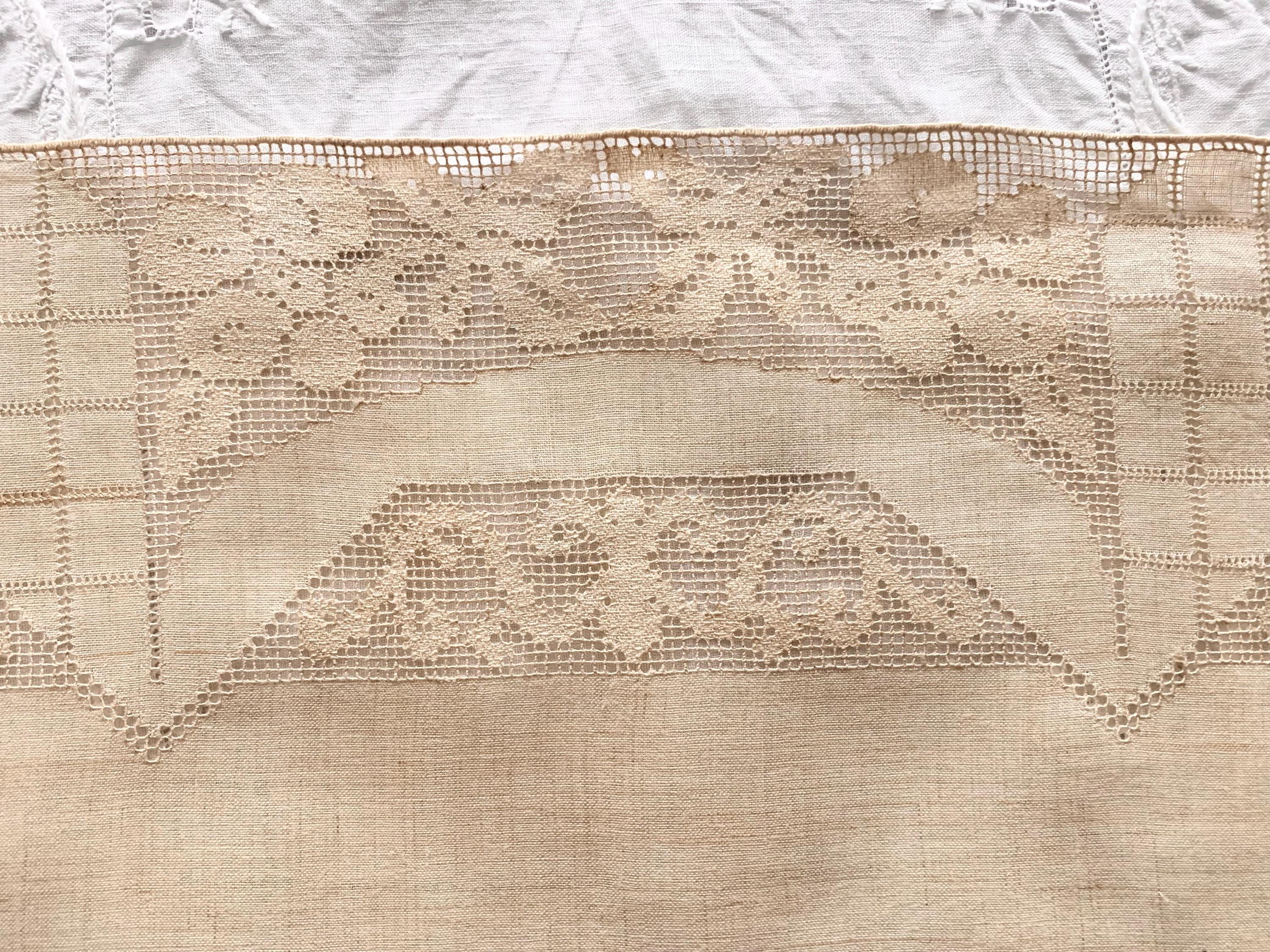 Antique Victorian Neutral Beige Floral Dresser Scarf Table Runner ...