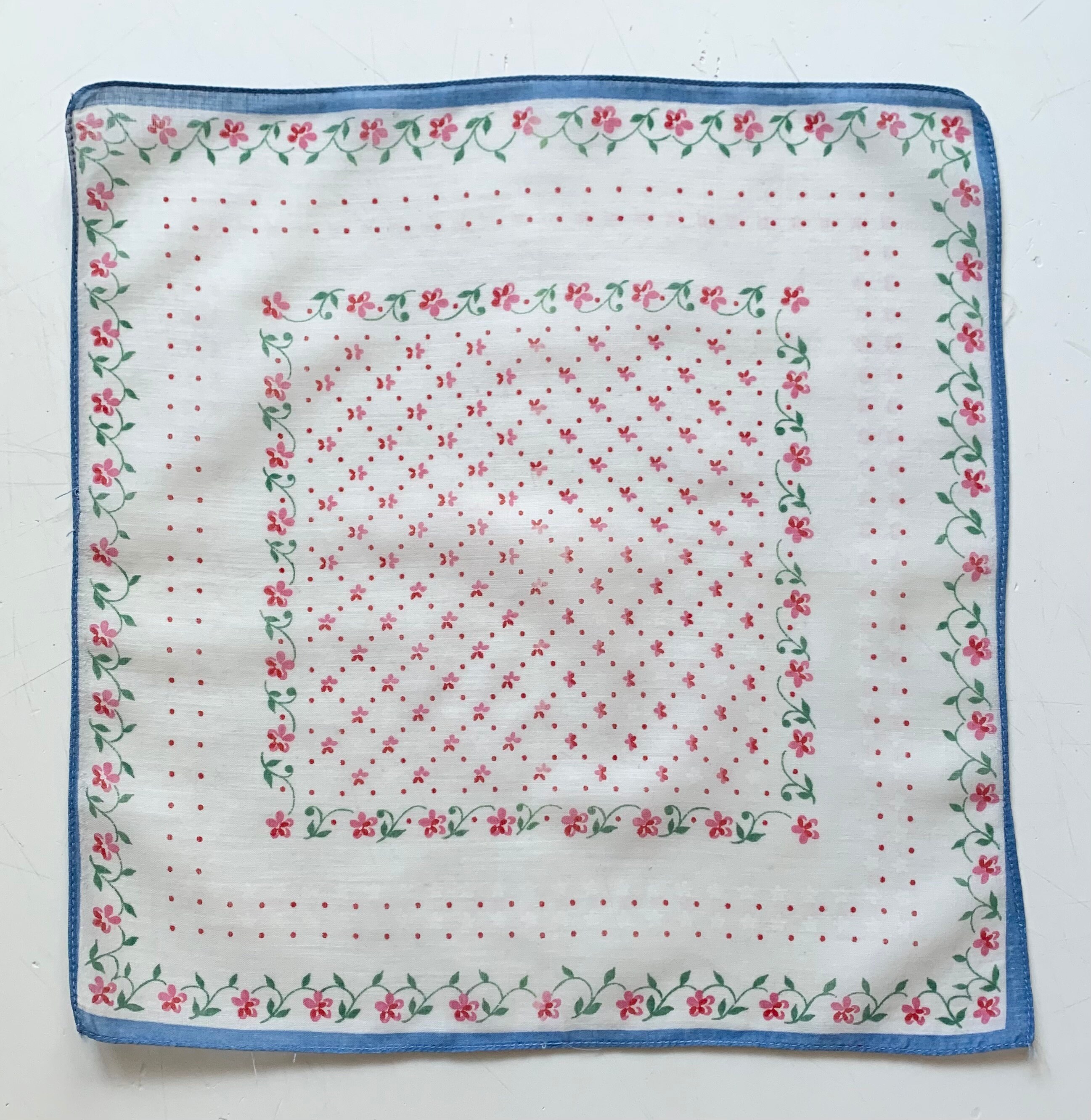 SET of 6 Vintage Square Floral Colorful Hankies Handkerchiefs,shabby ...