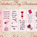 Printable Bookmarks, Valentine's Day Bookmarks, Bookmark Set, Digital ...