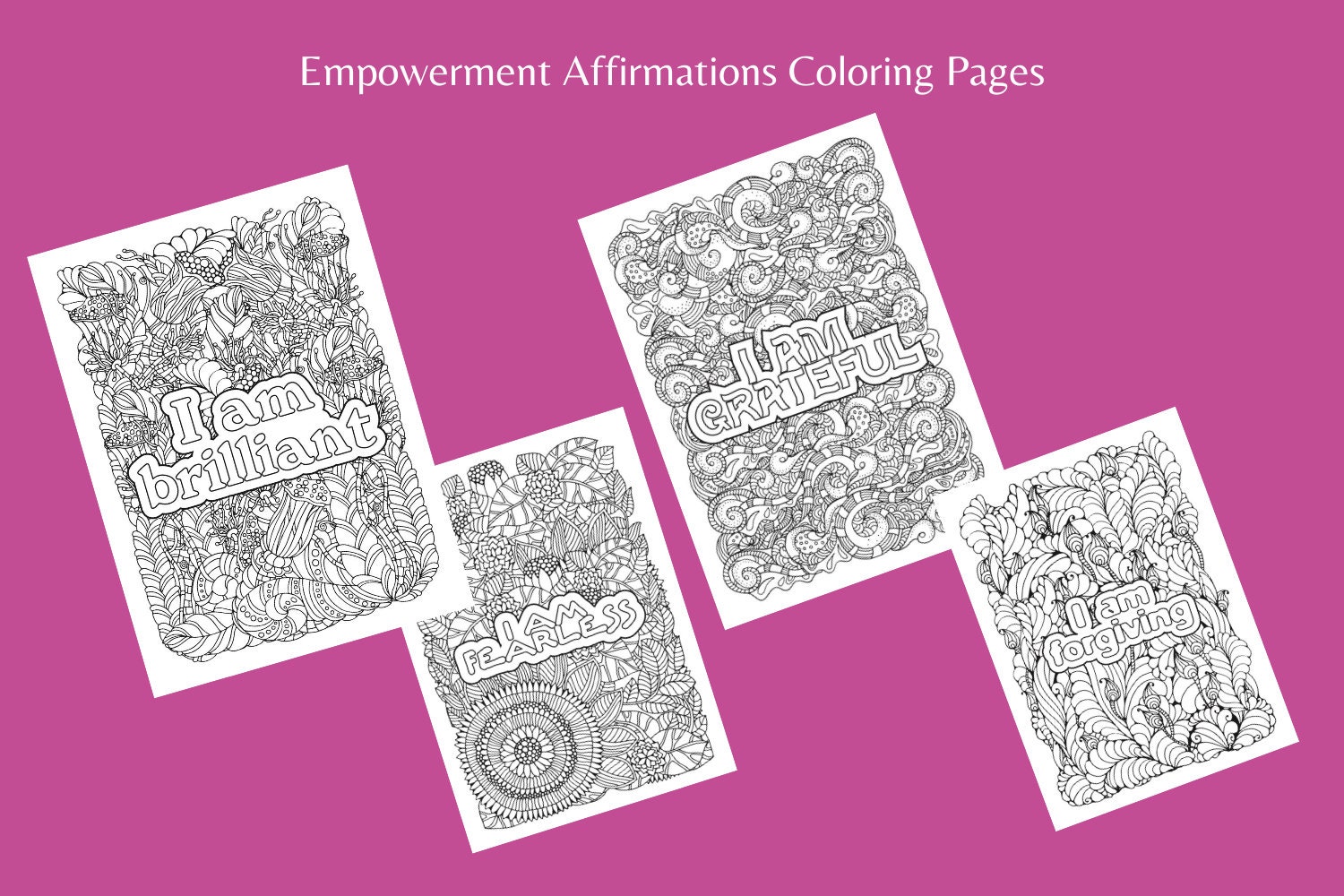 I AM Empowered Adult Coloring Pages | Powerful "i Am" Statements to ...
