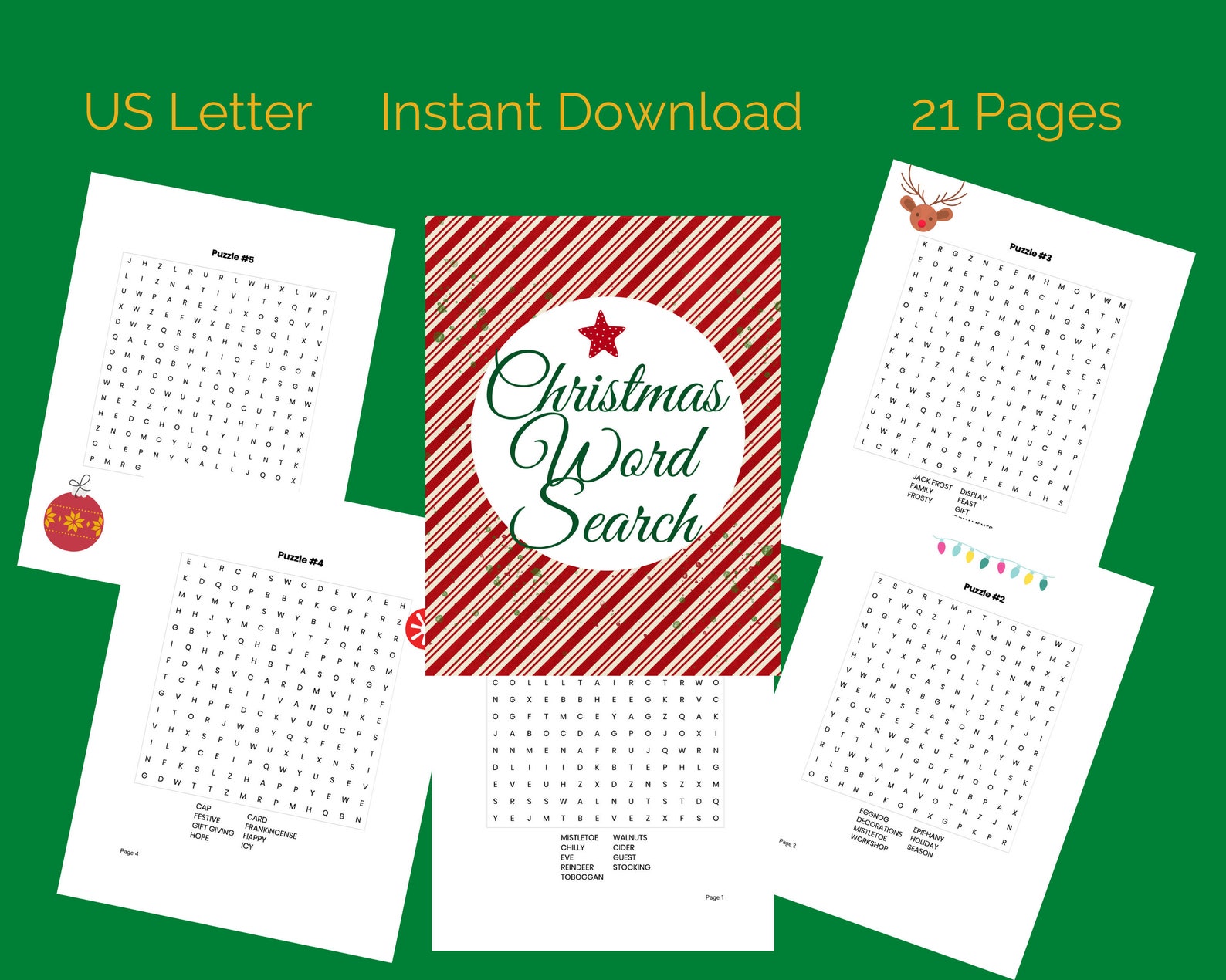 Christmas Word Game, Printable Christmas Family Game, Holiday Game ...