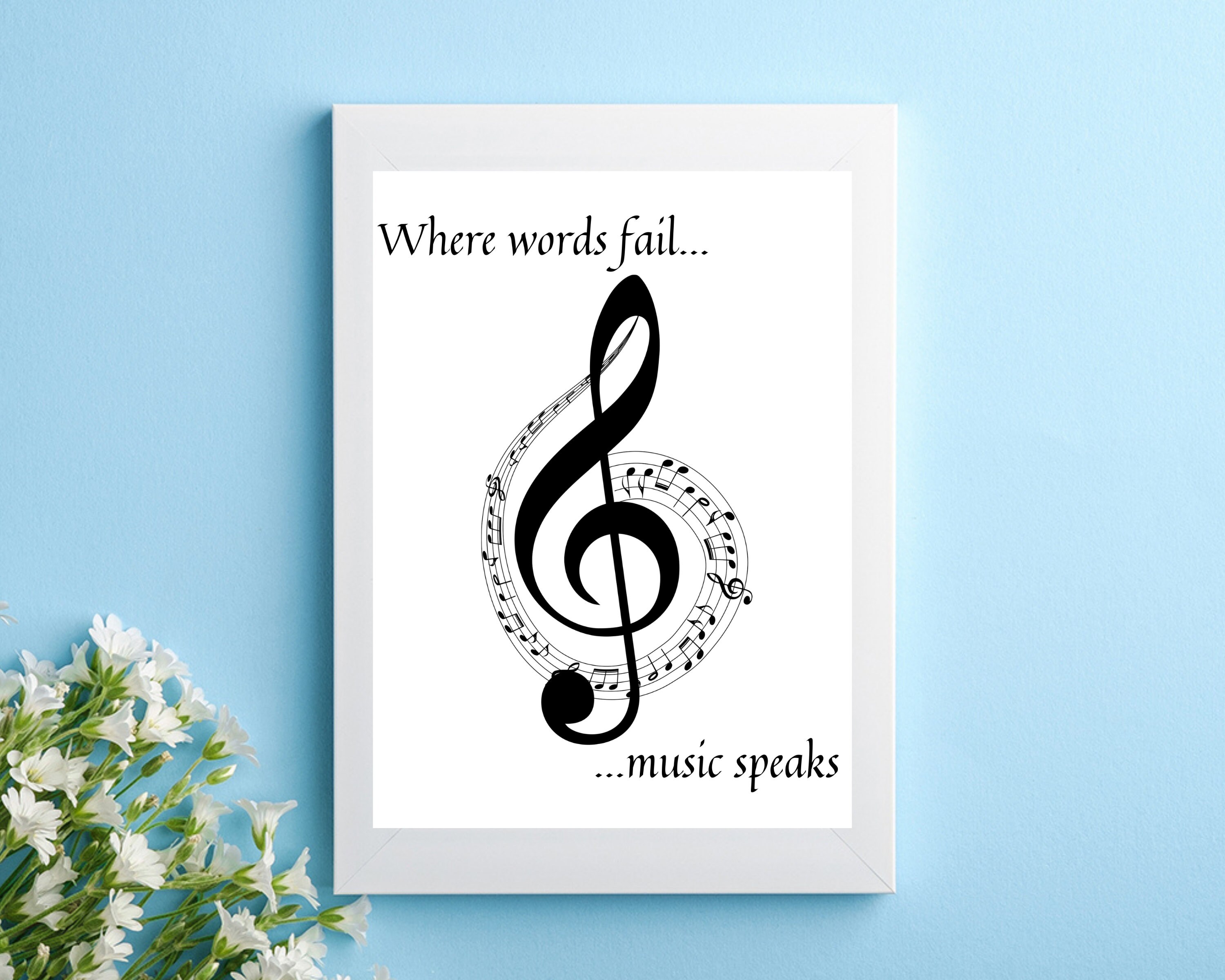 Music Quote Printable, Music Quote Wall Art, Gift for Music Lovers ...