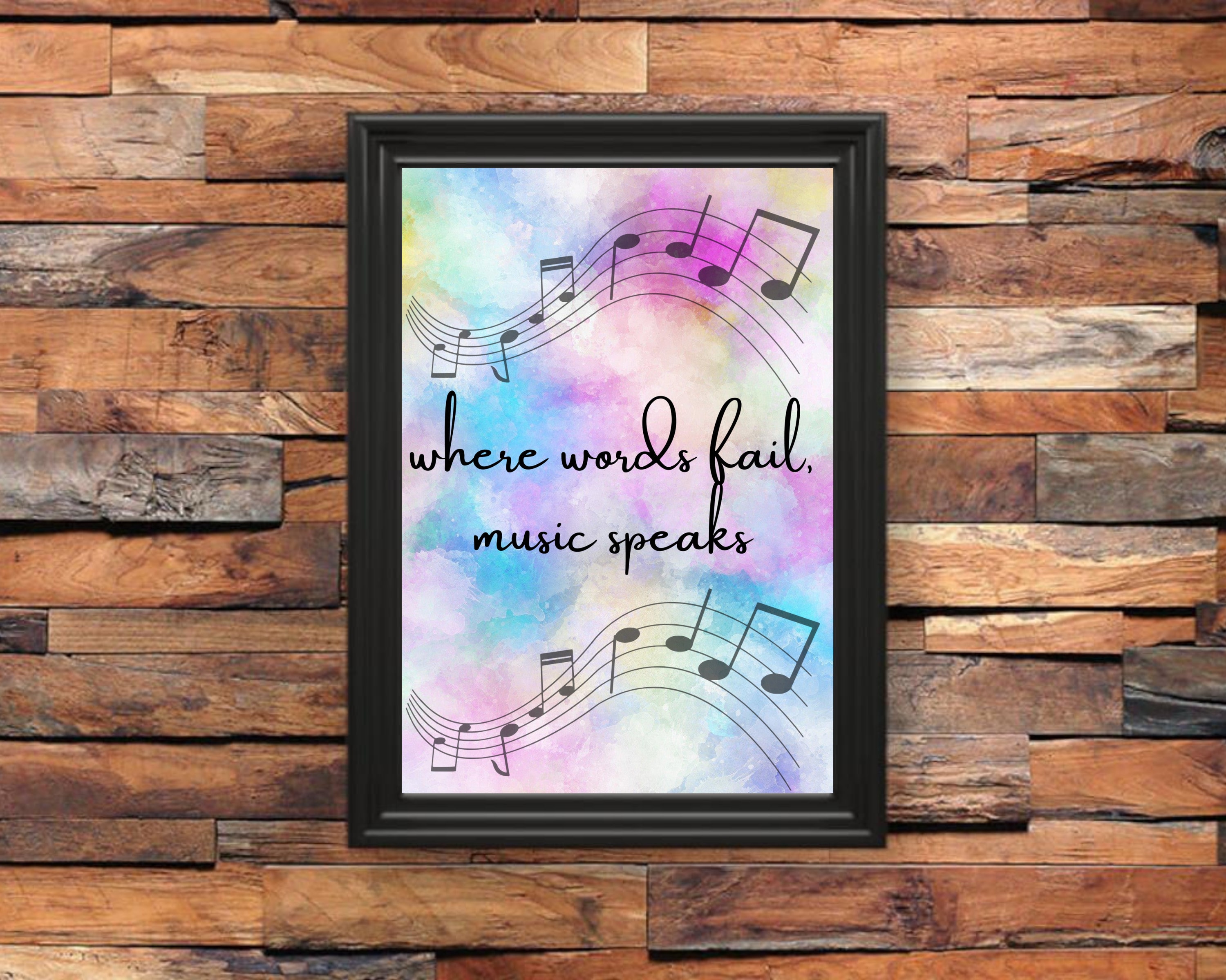 Music Quote Printable, Music Quote Wall Art, Gift for Music Lovers ...