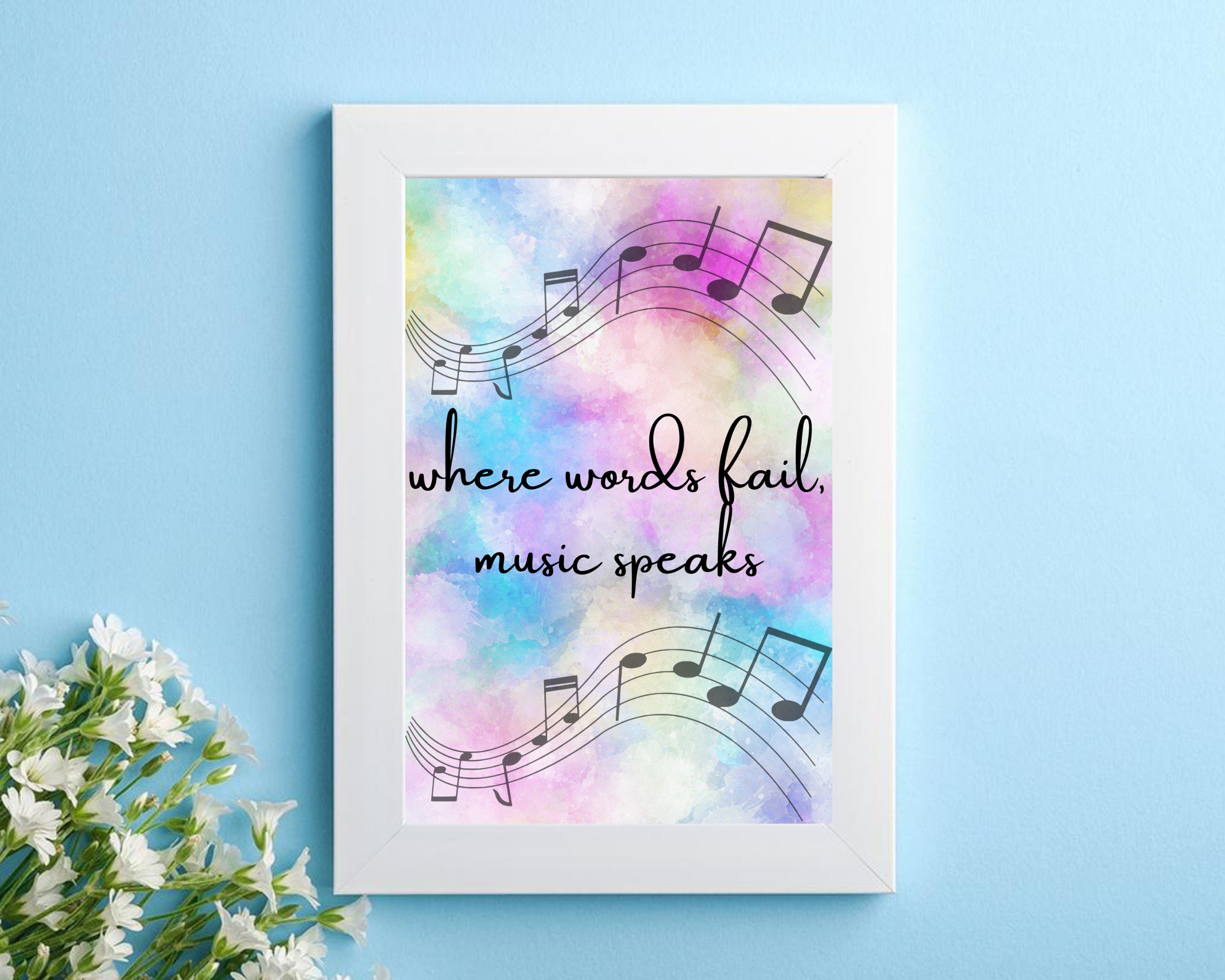 Music Quote Printable, Music Quote Wall Art, Gift for Music Lovers ...