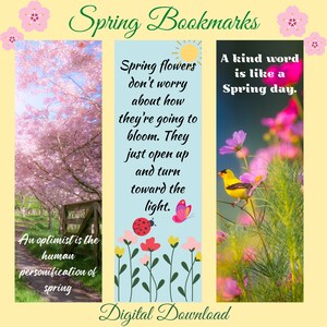 Printable Bookmarks - Bookmark Set - Digital Bookmarks - Cute Bookmark ...