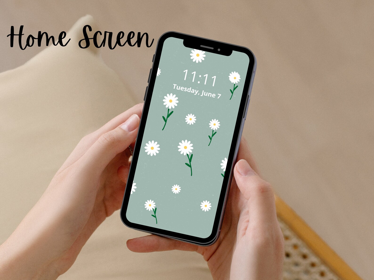 Daisy Flower Smart Phone Wallpaper Modern Floral Smart Phone Background ...