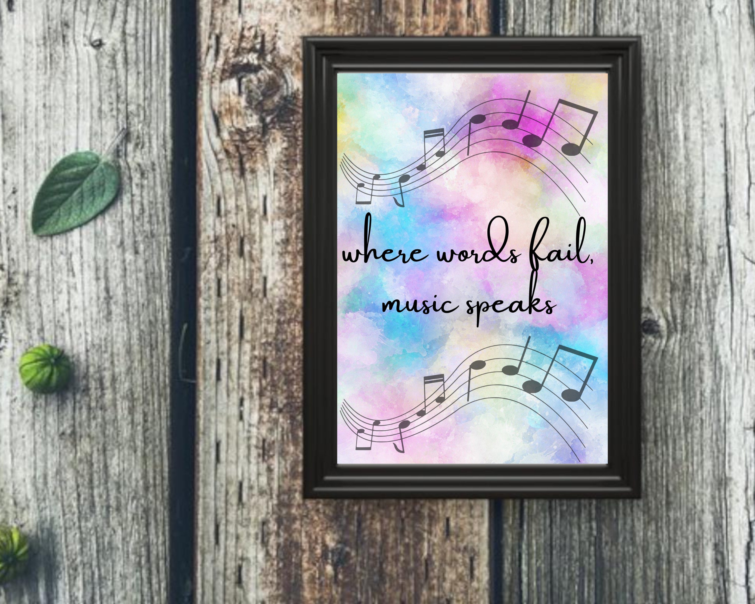 Music Quote Printable, Music Quote Wall Art, Gift for Music Lovers ...