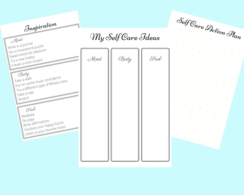 Self Care Planner Kit, Self Care Planner, Self Care Workbook, Self Care ...