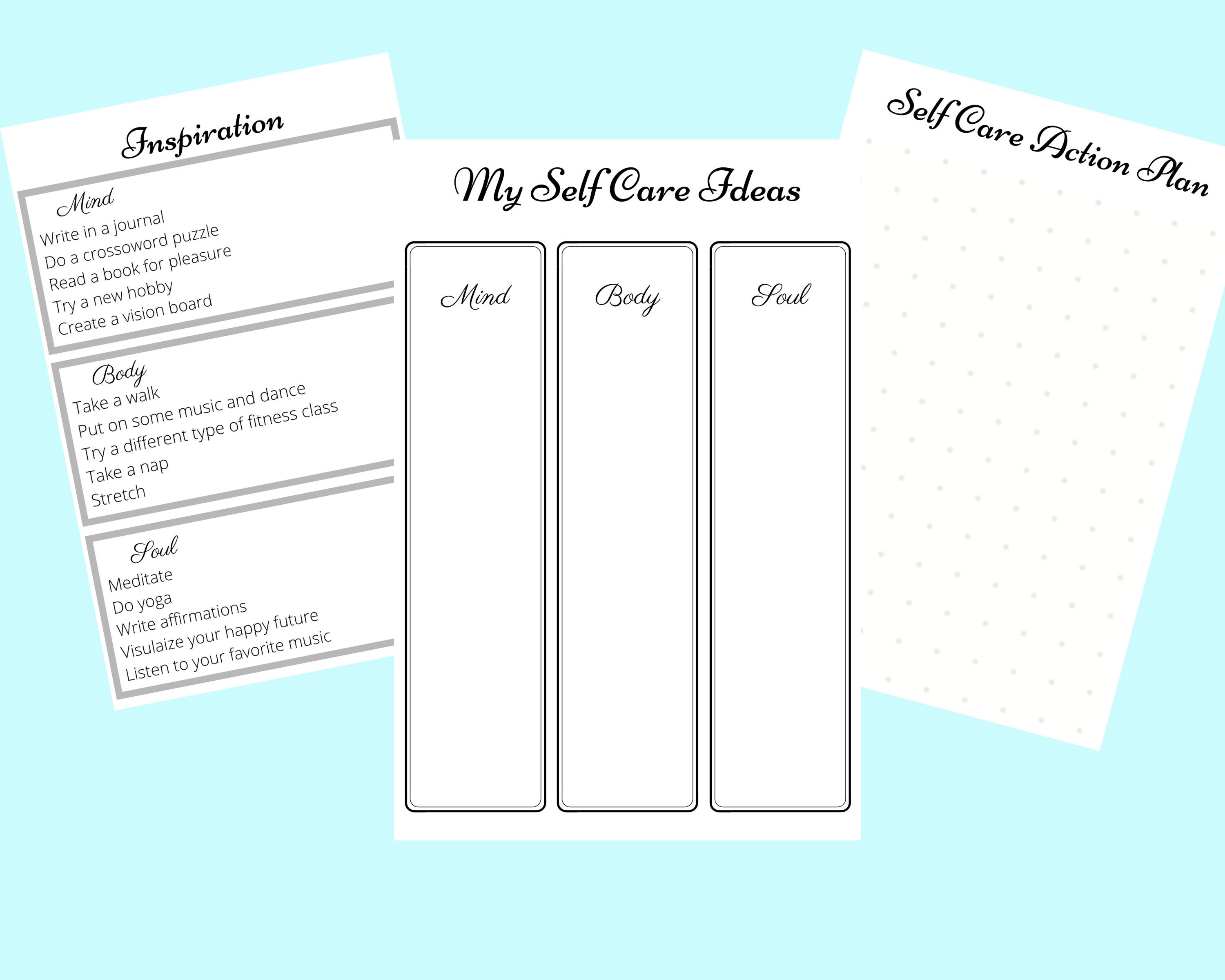 Self Care Planner Kit, Self Care Planner, Self Care Workbook, Self Care ...