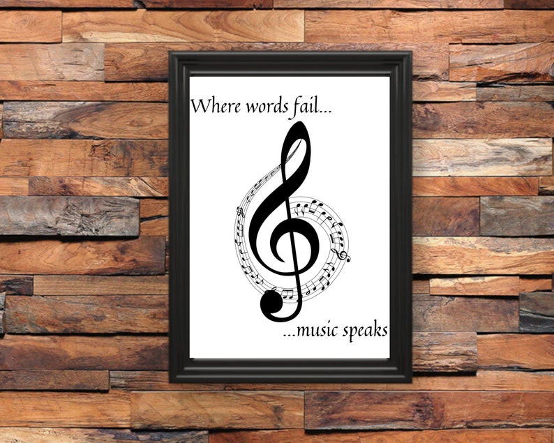 Music Quote Printable, Music Quote Wall Art, Gift for Music Lovers ...